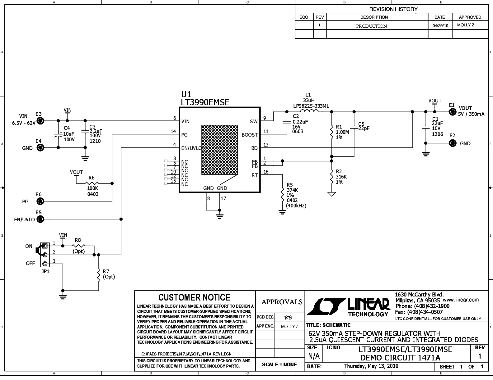 LT3990 Datasheet and Product Info | Analog Devices