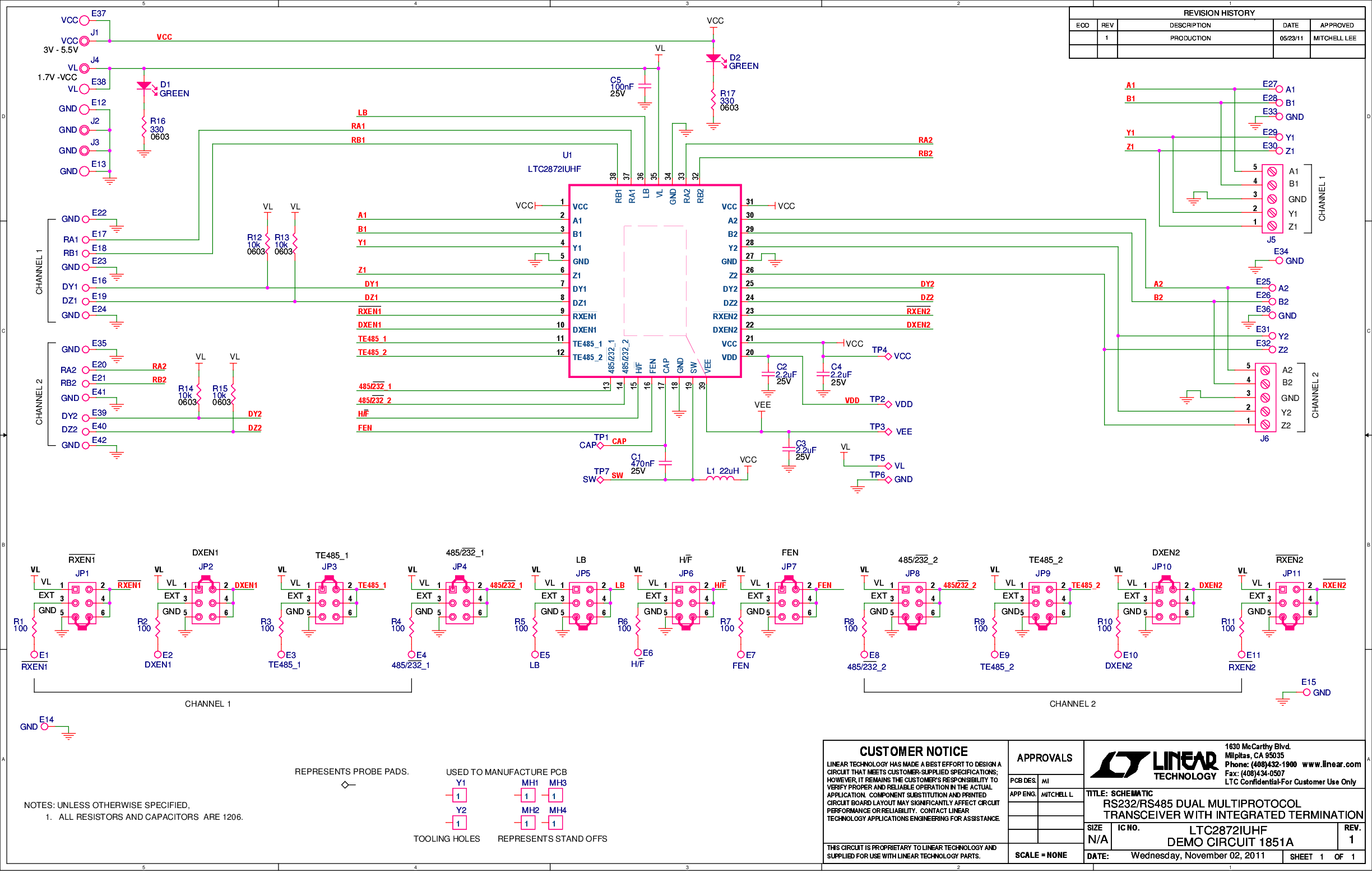 LTC2872 Datasheet and Product Info | Analog Devices