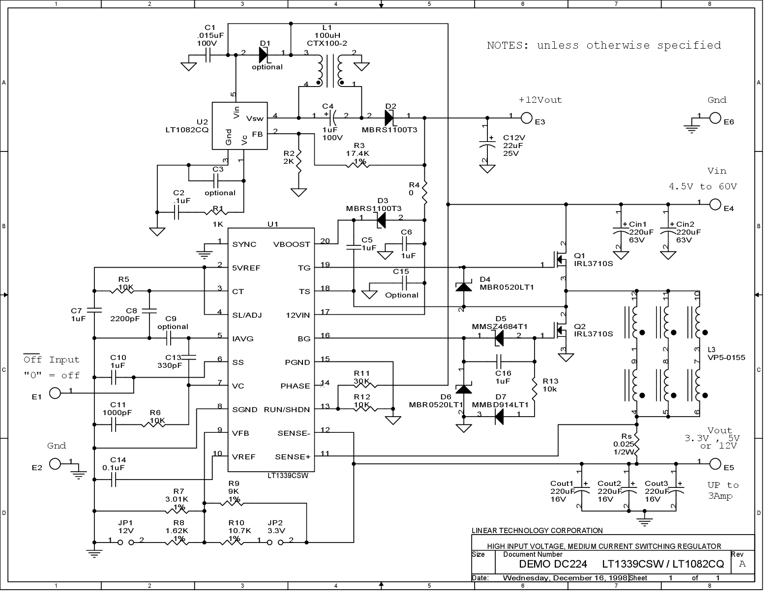 LT1339 Datasheet and Product Info | Analog Devices