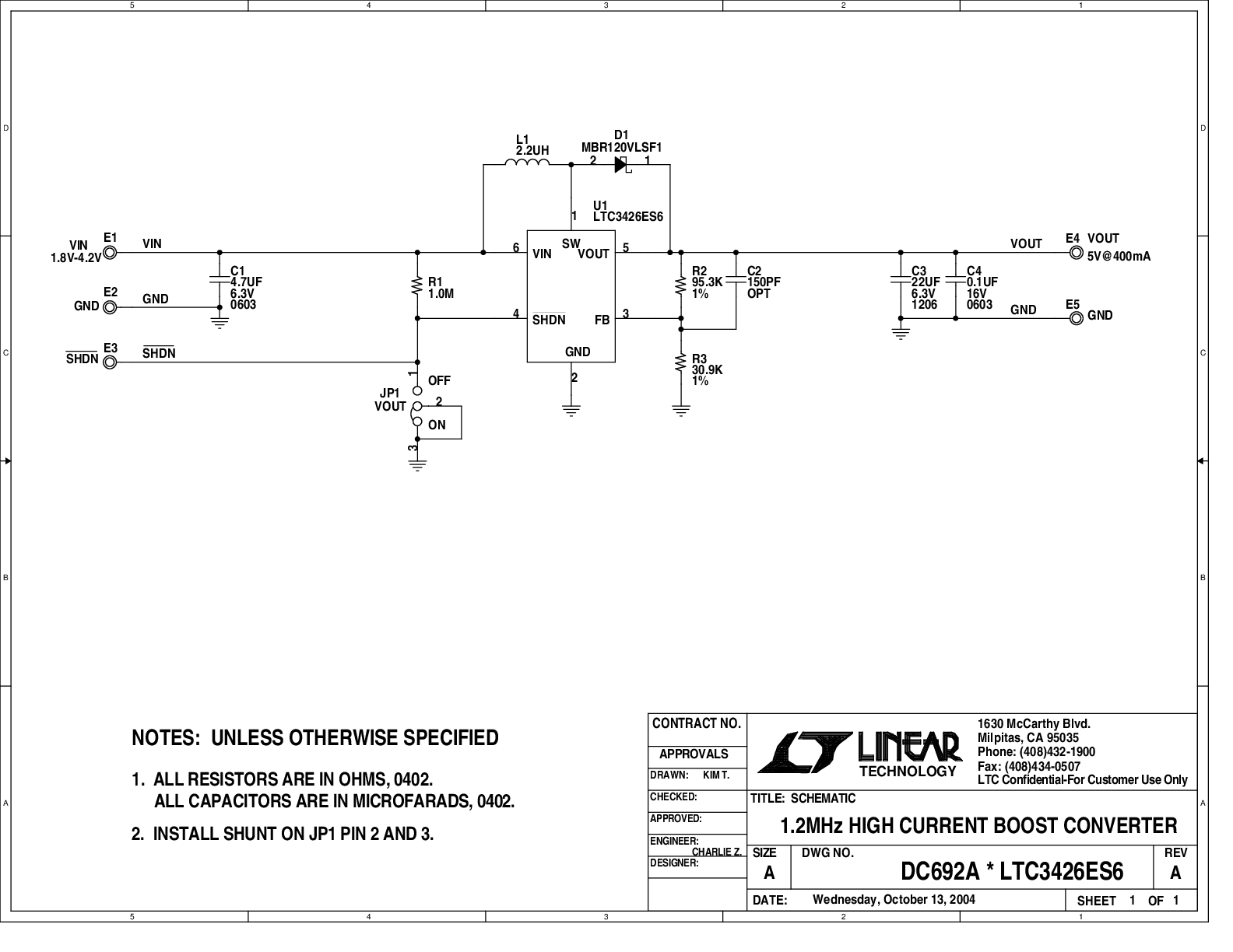 LTC3426 Datasheet and Product Info | Analog Devices
