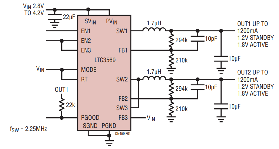 Design Note 459: Triple Buck Regulator Features 1-Wire Dynamically ...