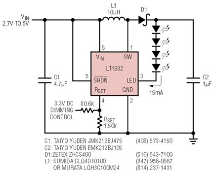 Constant-Current DC/DC Converter Drives White LEDs with 80% Efficiency-Electron-FMUSER FM/TV ...