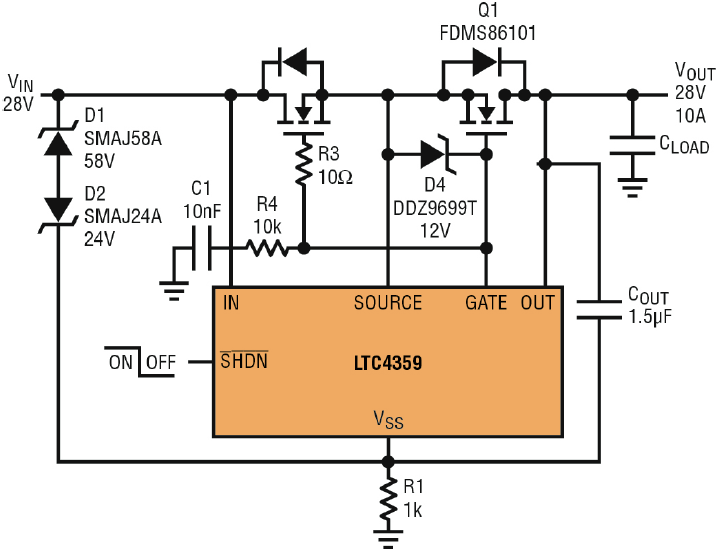 Low Iq Ideal Diode Controller With Reverse Input Protection For Automotive And Telecom Power