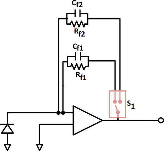 Dynamic range photo diode amplifier