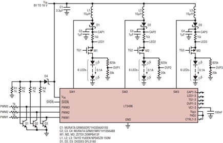 Triple Output LED Driver Delivers 3000:1 Dimming Ratio in Buck, Boost ...