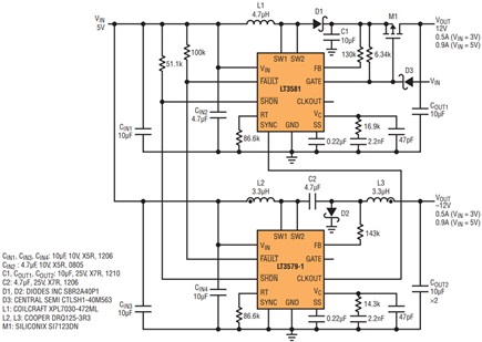 Two High Power Monolithic Switching Regulators Include Integrated 6A ...