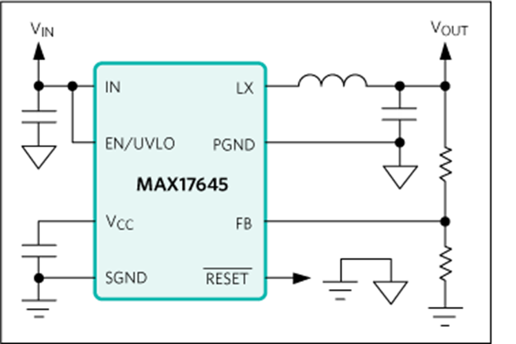 MAX17645 4.5V to 36V, 1A, High-Efficiency, Synchronous Step-Down DC-DC Converter | アナログ・デバイセズ