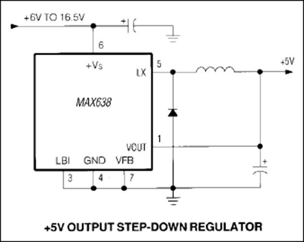 MAX638 5V Adjustable, CMOS, Step-Down Switching Regulator | Analog Devices