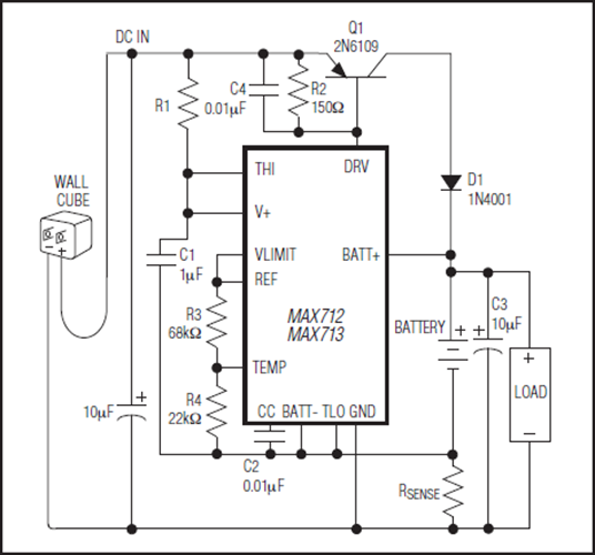 MAX712 NiCd/NiMH Battery Fast-Charge Controllers | Analog Devices