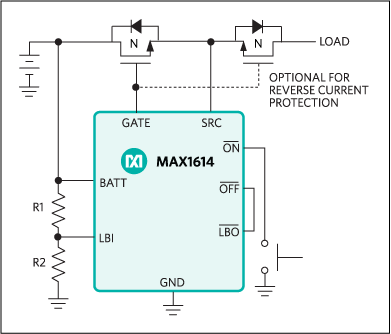 MAX1614 High-Side, n-Channel MOSFET Switch Driver | Analog Devices