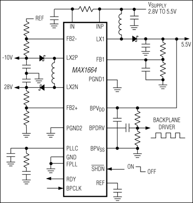 MAX1664 Active Matrix Liquid Crystal Display (AMLCD) Supply | Analog ...