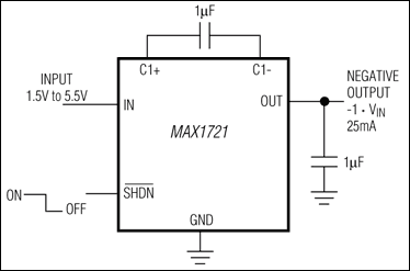 MAX1721 SOT23, Switched-Capacitor Voltage Inverters with Shutdown ...