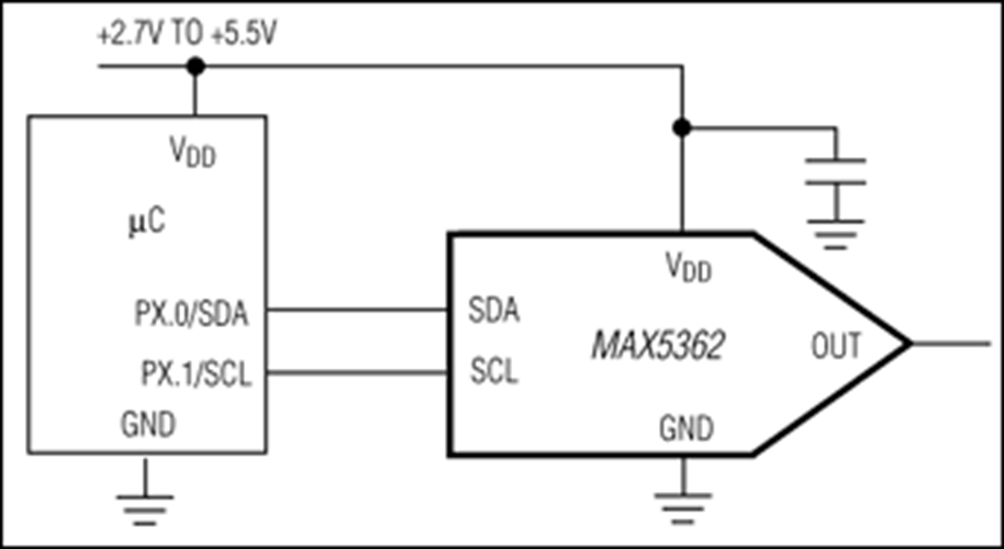 MAX5360 Low-Cost, Low-Power 6-Bit DACs with 2-Wire Serial Interface in SOT23 Package | Analog ...