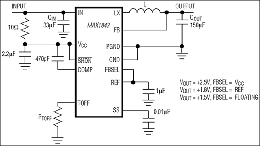 MAX1843 Datasheet and Product Info | Analog Devices