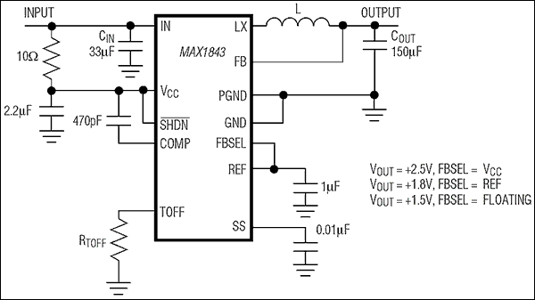 MAX1843 Datasheet and Product Info | Analog Devices