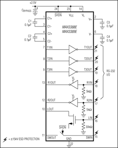 MAX3388E Datasheet and Product Info | Analog Devices