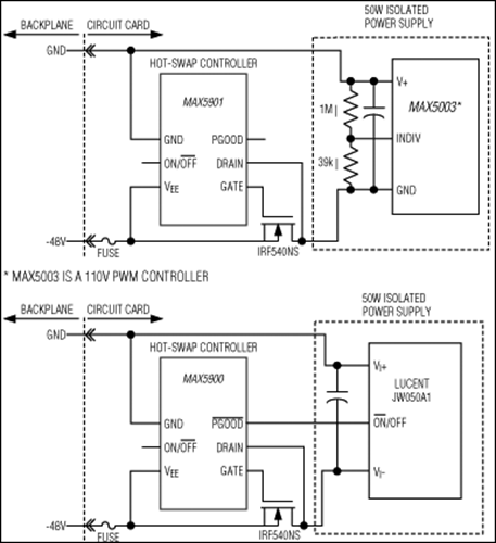 MAX5900 -100V, SOT23/TDFN, Simple Swapper Hot-Swap Controllers | Analog Devices