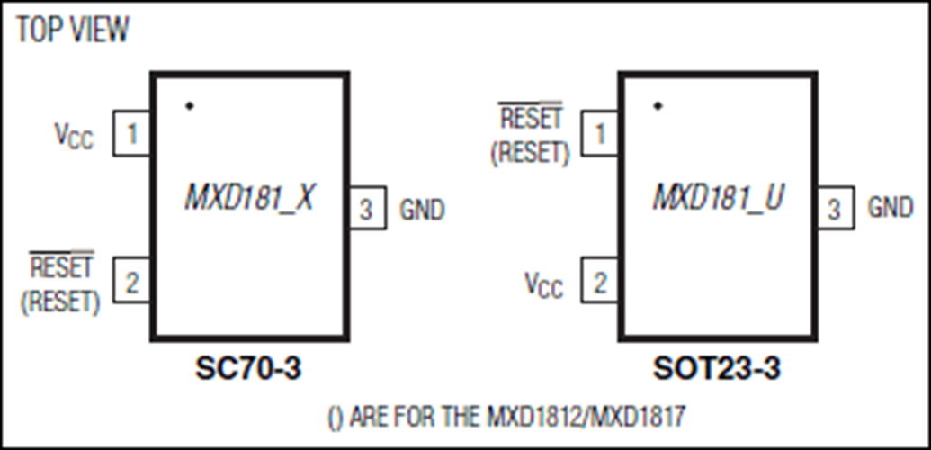 MXD1812 Low-Power µP Reset Circuits in 3-Pin SC70/SOT23 | Analog Devices