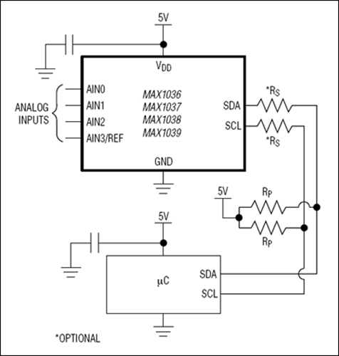 MAX1039 2.7V to 5.5V, Low-Power, 4-/12-Channel 2-Wire Serial 8-Bit ADCs ...