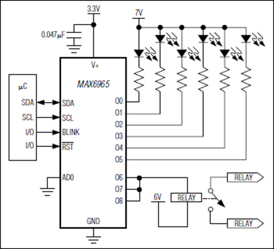 MAX6965 9-Output LED Driver with Intensity Control and Hot-Insertion ...