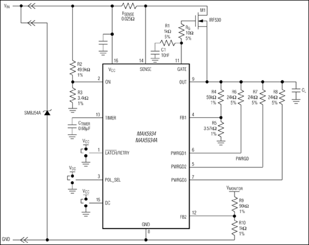 MAX5934 Positive High-Voltage, Hot-Swap Controllers with Selectable ...