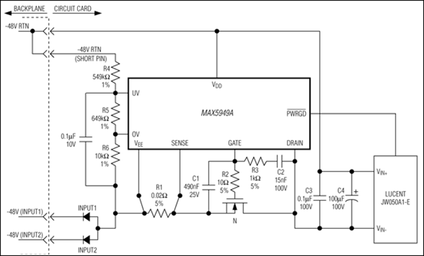 MAX5949 -48V Hot-Swap Controllers with External RSENSE | Analog Devices
