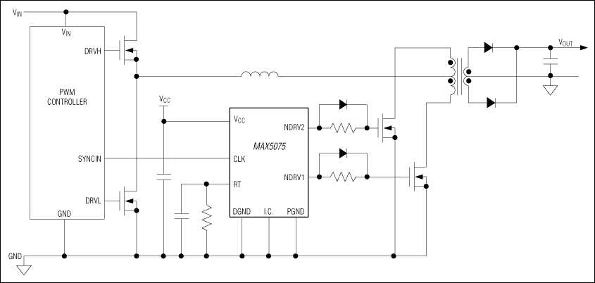 MAX5075 Push-Pull FET Driver with Integrated Oscillator and Clock ...