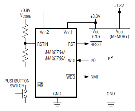 MAX6734A Single-/Dual-/Triple-Voltage µP Supervisory Circuits with ...
