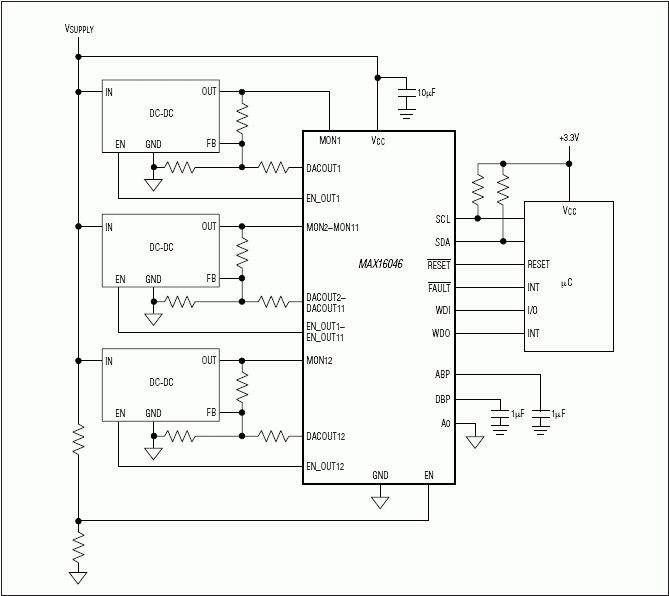 MAX16046 12-/8-Channel EEPROM-Programmable System Managers with ...