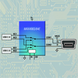 MAX4984E High-Speed USB 2.0 Switches with ±15kV ESD | Analog Devices