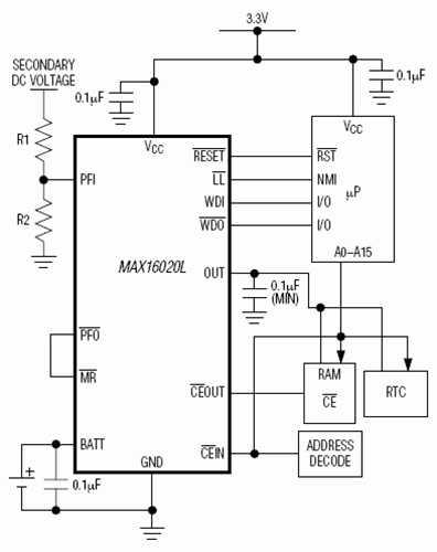 MAX16021 Low-Power μP Supervisory Circuits with Battery-Backup Circuit ...