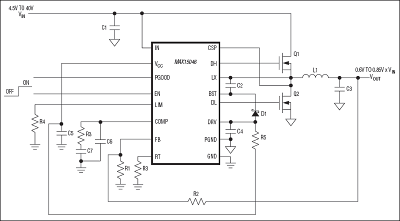 MAX15046B 40V, High-Performance, Synchronous Buck Controller | Analog Devices
