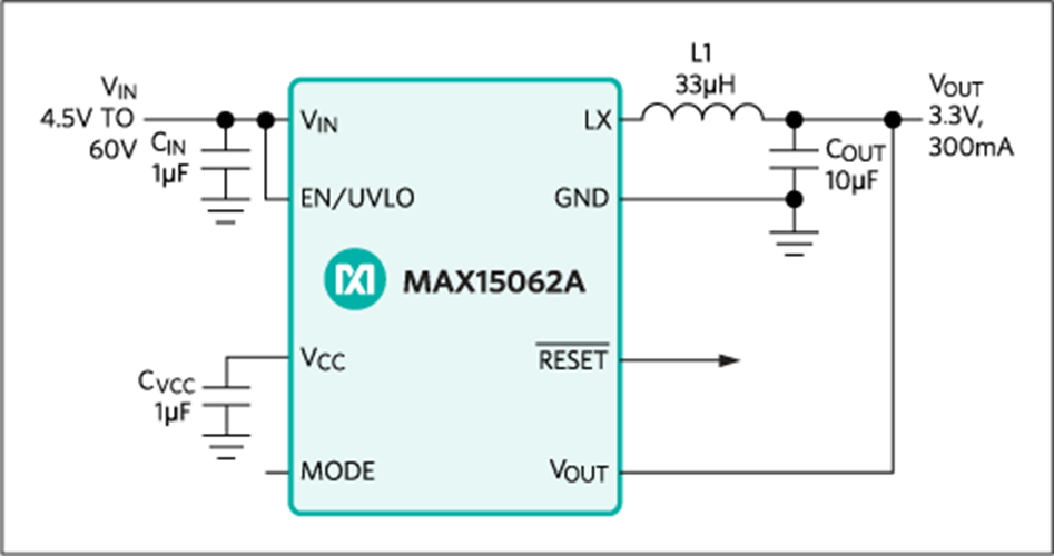 MAX15062 60V, 300mA, Ultra-Small, High-Efficiency, Synchronous Step-Down DC-DC Converters ...
