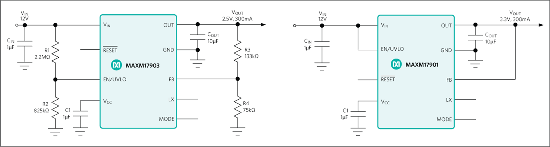 MAXM17903 4.5V to 24V, 300mA Himalaya uSLIC Step-Down Power Module ...