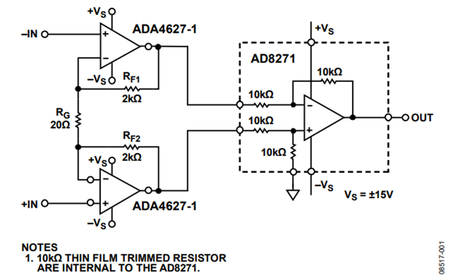 AN-1581: High Speed Instrumentation Amplifier Using the AD8271 Difference Amplifier and the ...