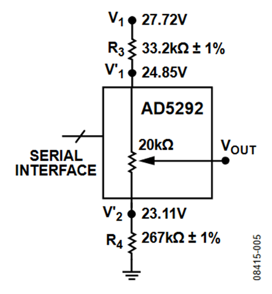 AN-1205: 30 V Low Cost DAC Using the AD5292 Digital Potentiometer | Analog Devices
