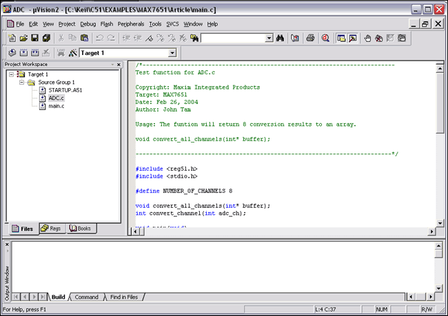 Configuring Keil µvision Ide For The Max7651 Ev Kit Analog Devices